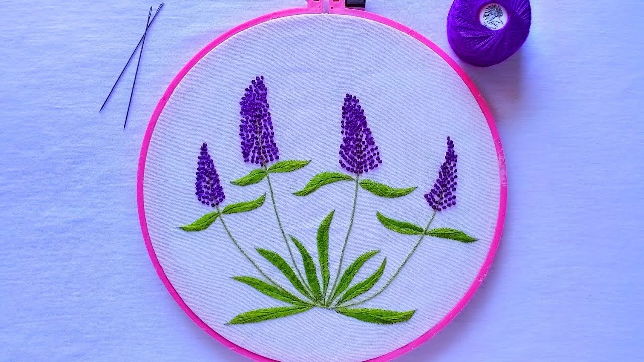 Tutorial Menyulam Bunga Lavender Bagi Pemula (Hand Embroidery Tutorial ...