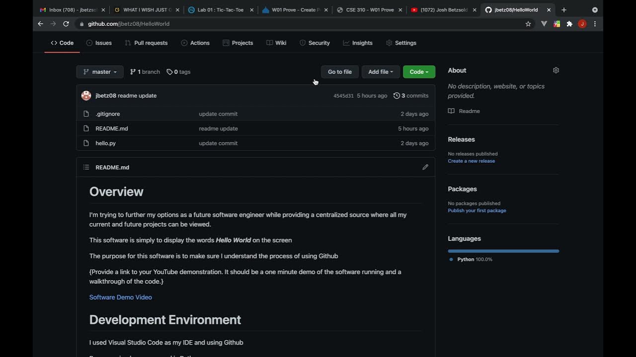 HelloWorld Screen Recording | CSE 310 - YouTube