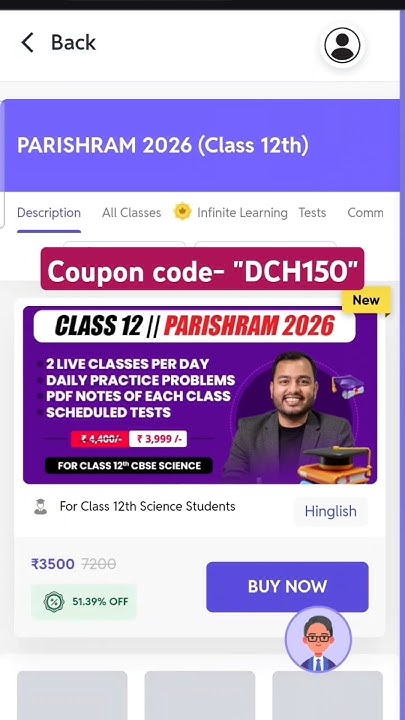 Pw Parishram 2026 Batch Class 12th Coupon Code for Physics Wallah 2026 batches Vishwas Diwas ...