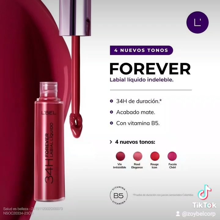 💋 Nuevos tonos del labial líquido Forever de L’BEL 🌟 ¡Descubre tu ...