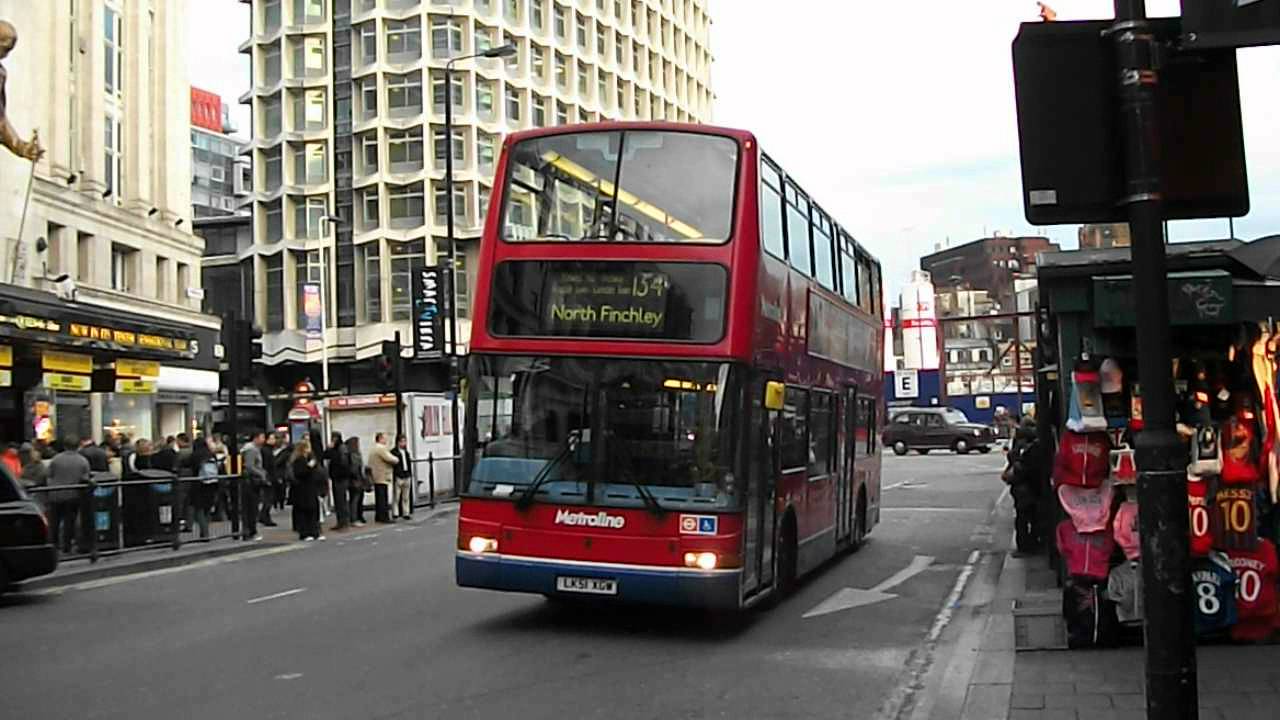 London Bus Route 134 at Tottenham Court Road Station - YouTube