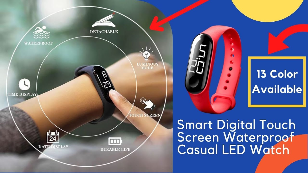 Smart Digital Touch Screen Waterproof Casual LED Watch Review - YouTube