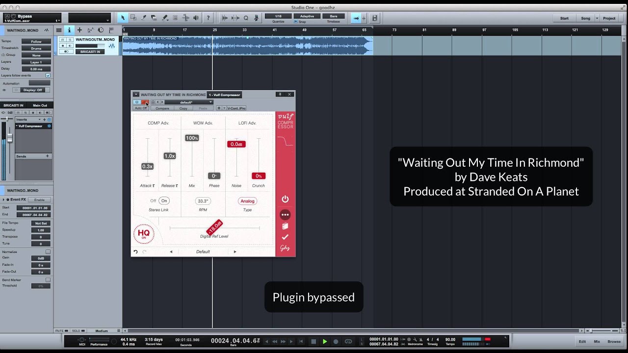 Goodhertz Vulf Compressor demo - YouTube