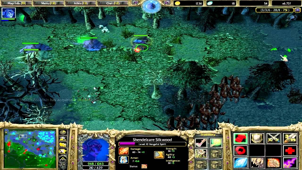 Let's play DOTA Match: Vengeful Spirit Gameplay part 2/3 v6.72f - YouTube