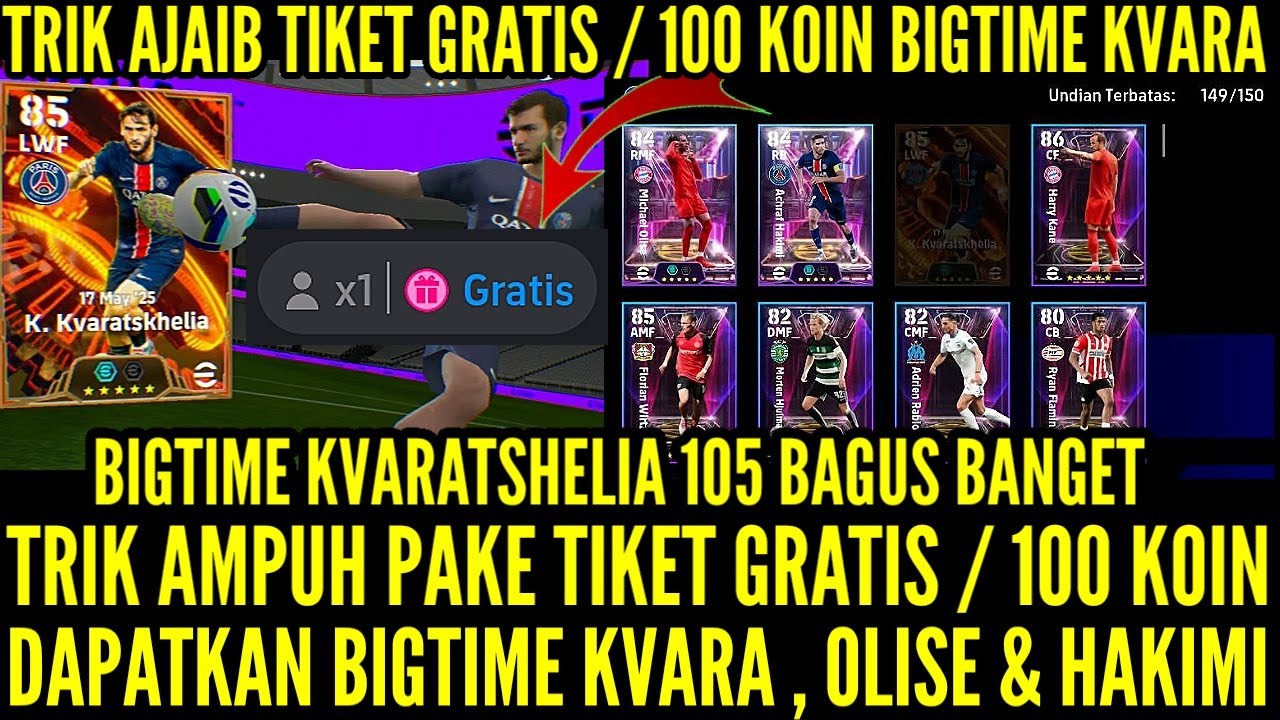 TRIK AMPUH TIKET GRATIS ATAU 1OO K0IN DAPATKAN BIGTIME KVARA , 0LISE & HAKIMI ! TRIK 1OO K0IN ...