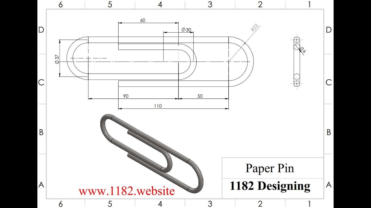 How To Create Paper Clip (Paper Pin) in SolidWorks. - YouTube