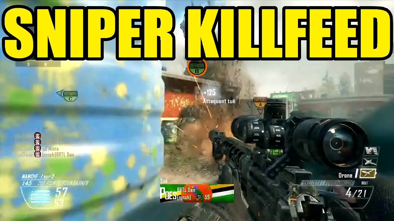 BLACK OPS 2 SNIPER KILLFEED | Call of duty | Quadfeed Headshot, FFA 5 ...
