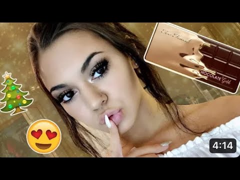 CHRISTMAS EVE MAKEUP USING NEW CHOCOLATE GOLD TOO FACED PALETTE | Steph ...