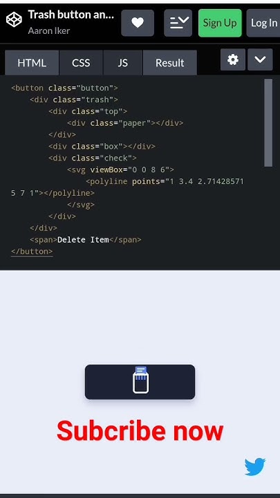 Delete Animation button with Html,Css, JavaScript - YouTube