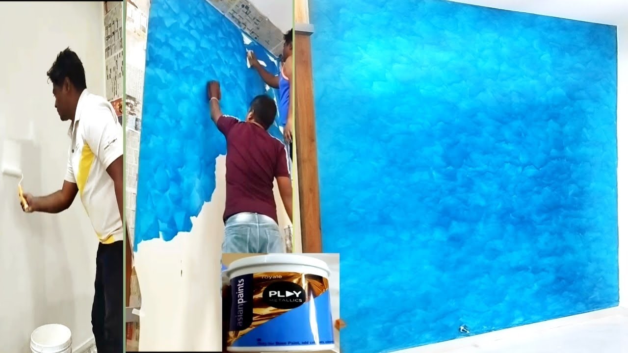 Asian paints royal play colourwash texture design//How to create ideas ...