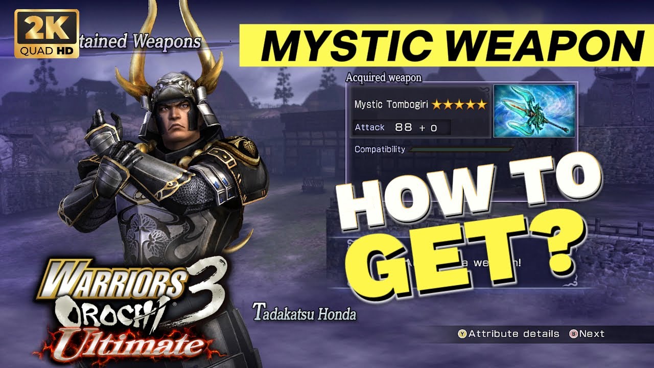Mystic Weapon Tadakatsu Honda - Warriors Orochi 3 Ultimate [2K 60 FPS] - YouTube