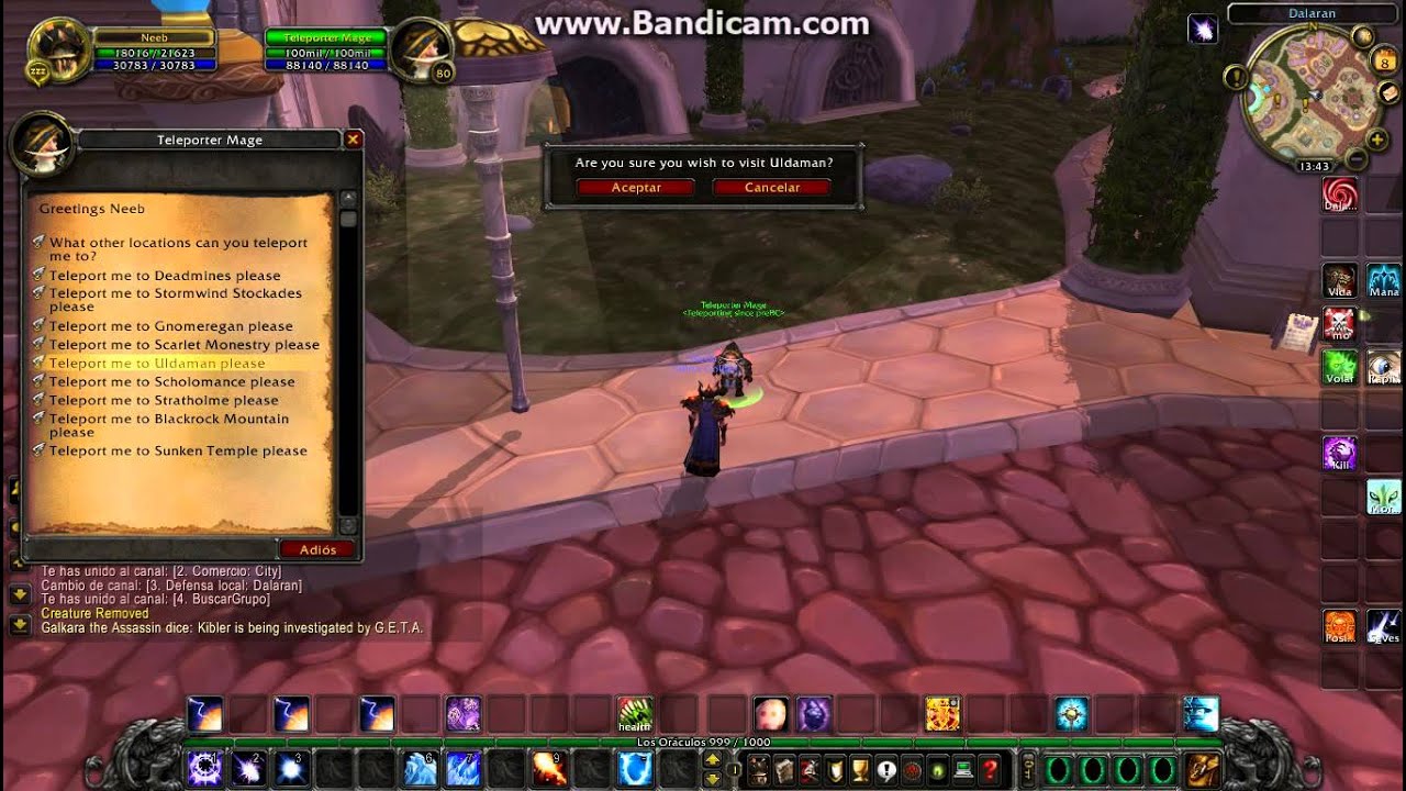Wow 08/05/2013 Teleport Npc - YouTube
