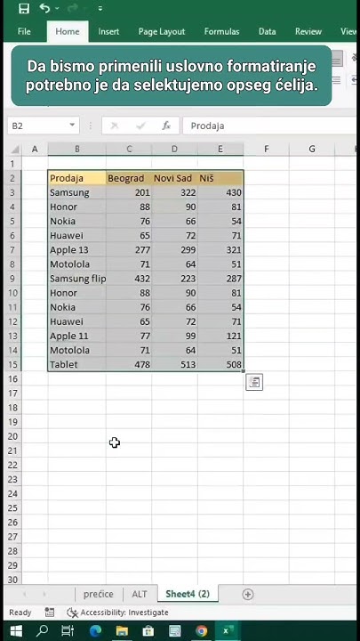 Excel uslovno formatiranje (Conditional formatting) #excel #edukacija #formatiranje - YouTube
