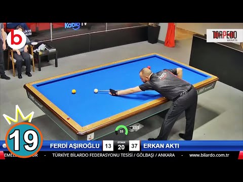 3 Cushion Billiards FERDİ AŞIROĞLU HIGH RUN 19 !! | 3 BANT BİLARDO DÜNYA KUPASI ELEMELERİ