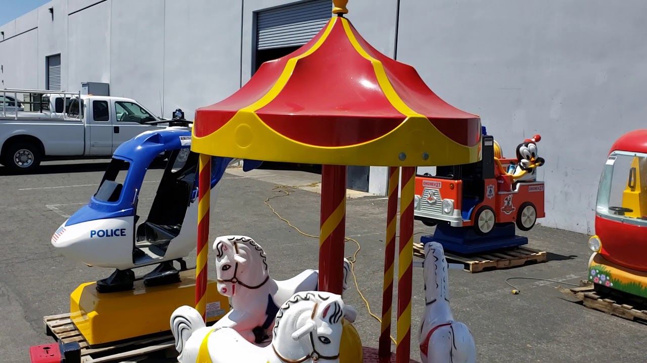3 HORSE CAROUSEL KIDDIE RIDE - YouTube
