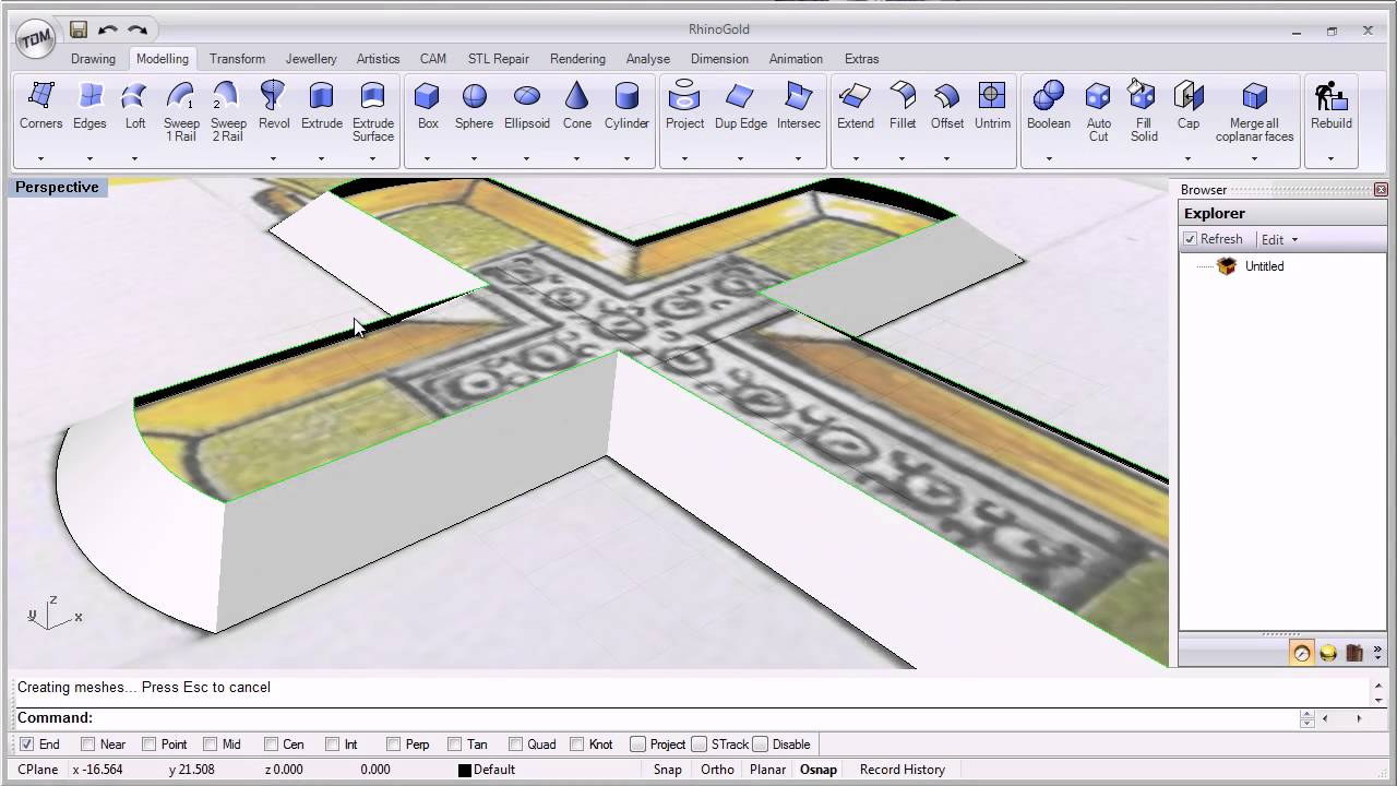 RhinoGold Training Level 1 - 12.2 Use hand-drawings to create a 3D ...