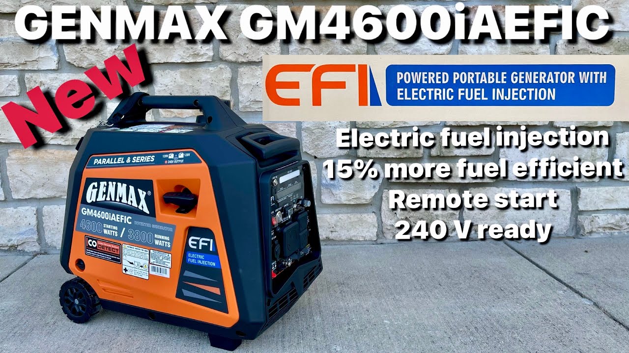 GENMAX GM4600iAEFIC Fuel Injection Inverter Generator quiet 159cc with ...