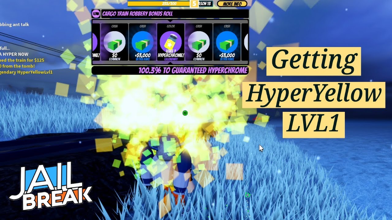 Getting HyperYellow LvL1| Roblox | Jailbreak | - YouTube