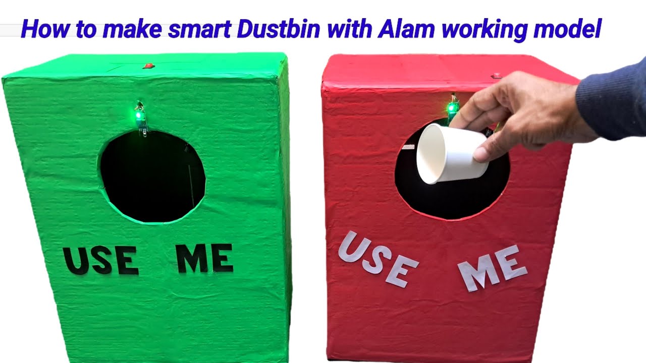 How to make smart dustbin working model with alarm || alarm dustbin ...