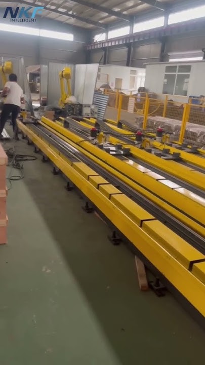 Our designed and produced linear rail equipped with #Fanuc #robot, which is under debugging ...