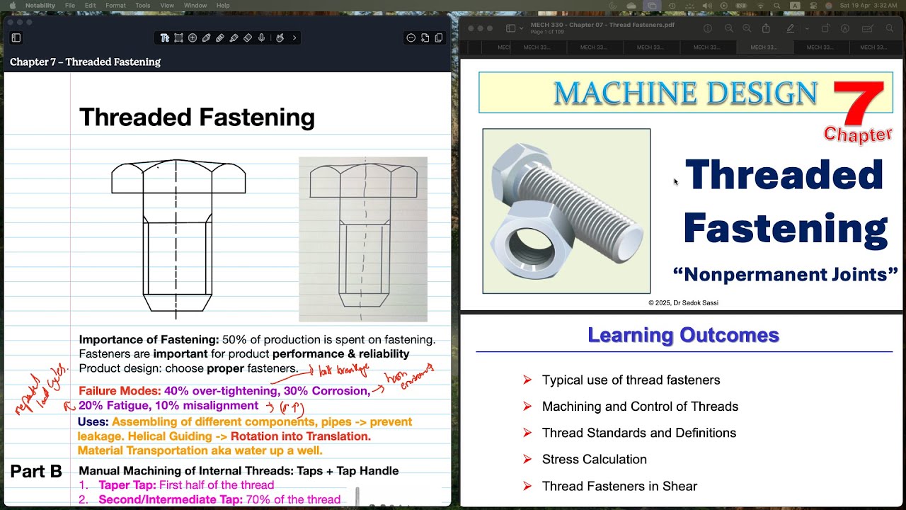 Chapter 7 - Threaded Fasteners - Machine Design - YouTube