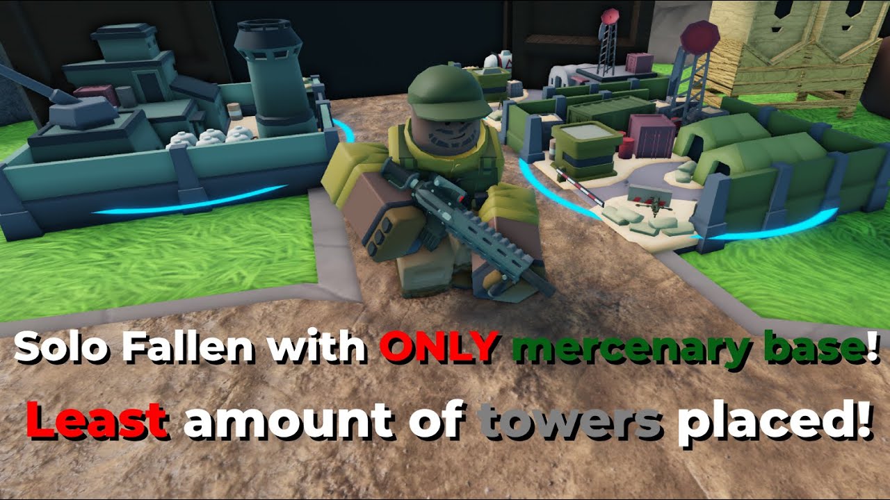 Solo Fallen with ONLY mercenary base in TDS!! | Roblox TDS - YouTube