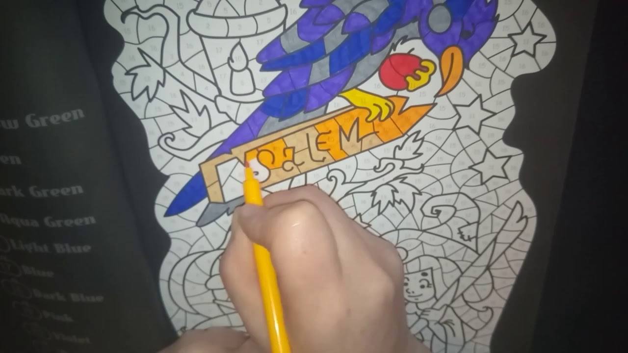 Speedcoloring: Little Witches stained glass color by number by Sunlife ...