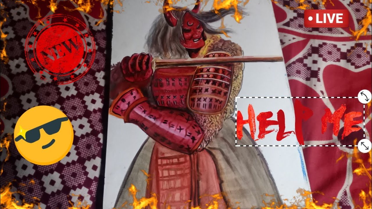 How to draw Free fire samurai bundle by watercolor.. - YouTube