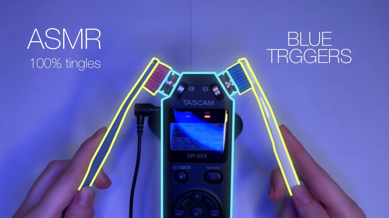 ASMR | 100% tingles with BLUE TRIGGERS on TASCAM (no talking) - YouTube