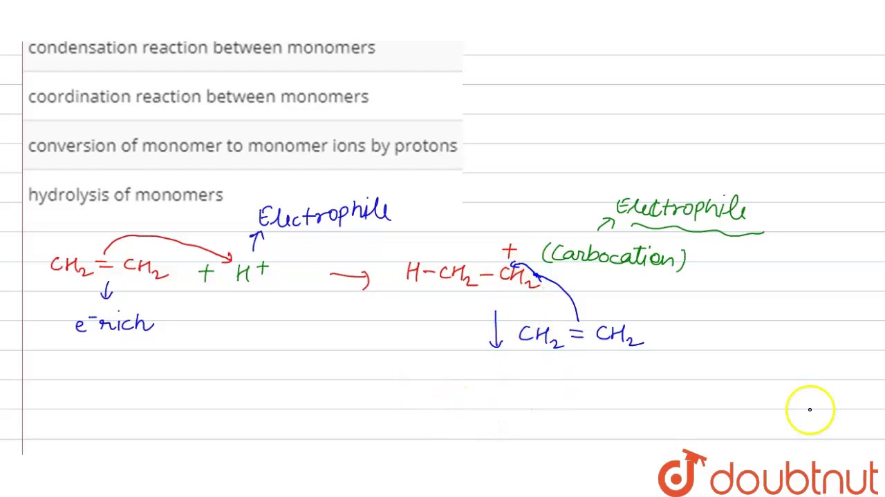 Polymer formation from monomers starts by: - YouTube