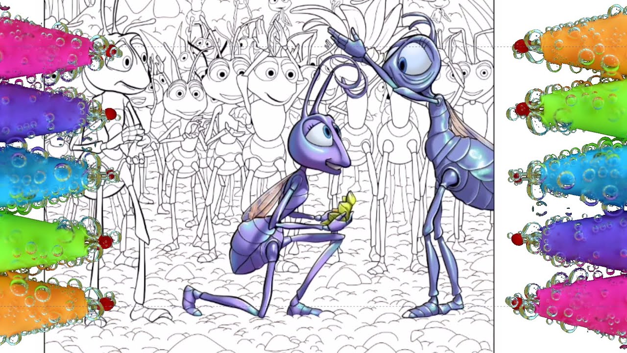 Coloring Flik And His Friends | A Bug's Life Characters | Coloring Page ...