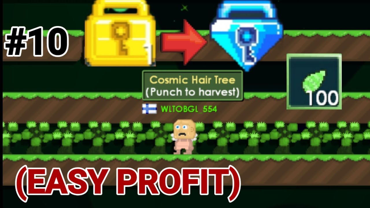 WL TO BLUE GEM LOCK #10! Making 100 Cosmic Hair Tree! (EASY PROFIT ...