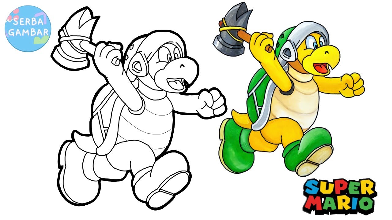 Drawing HAMMER BRO | MARIO BROS CHARACTER | HOW TO DRAW AND PAINT ...