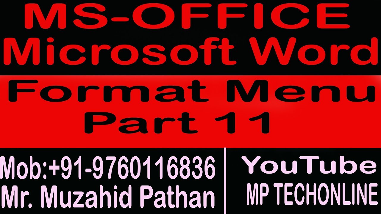MS Word 2003 Format Menu Part 11 YouTube MS Word 2003 Format Menu Part 11 YouTube