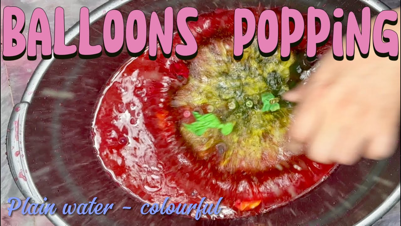 Colourful Water Balloon Popping - YouTube