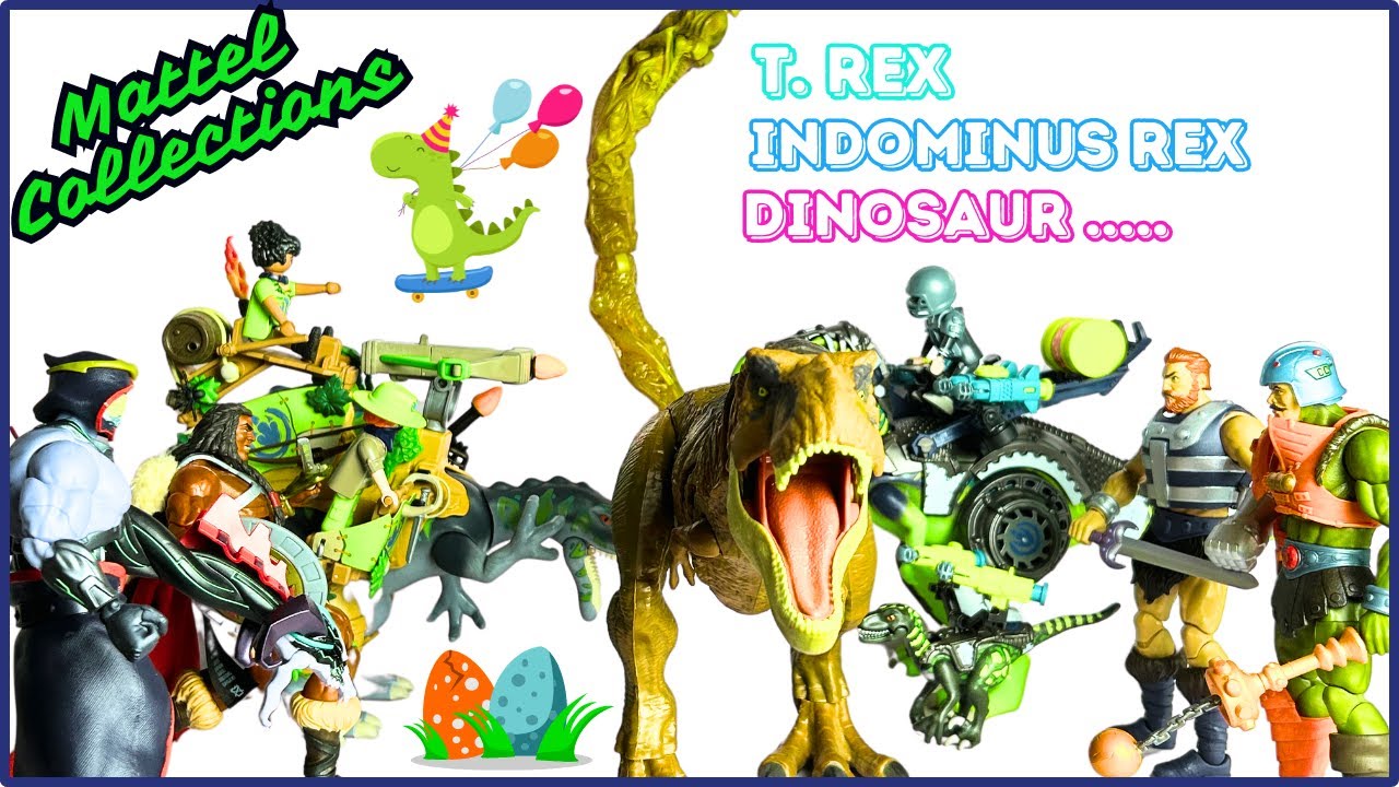 Indominus Rex , T-Rex & Mattel Dinosaur Collection | Jurassic World ...
