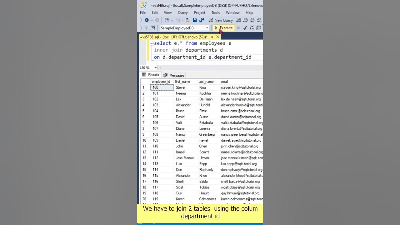 SQL Query join #sql #sqlserver - YouTube