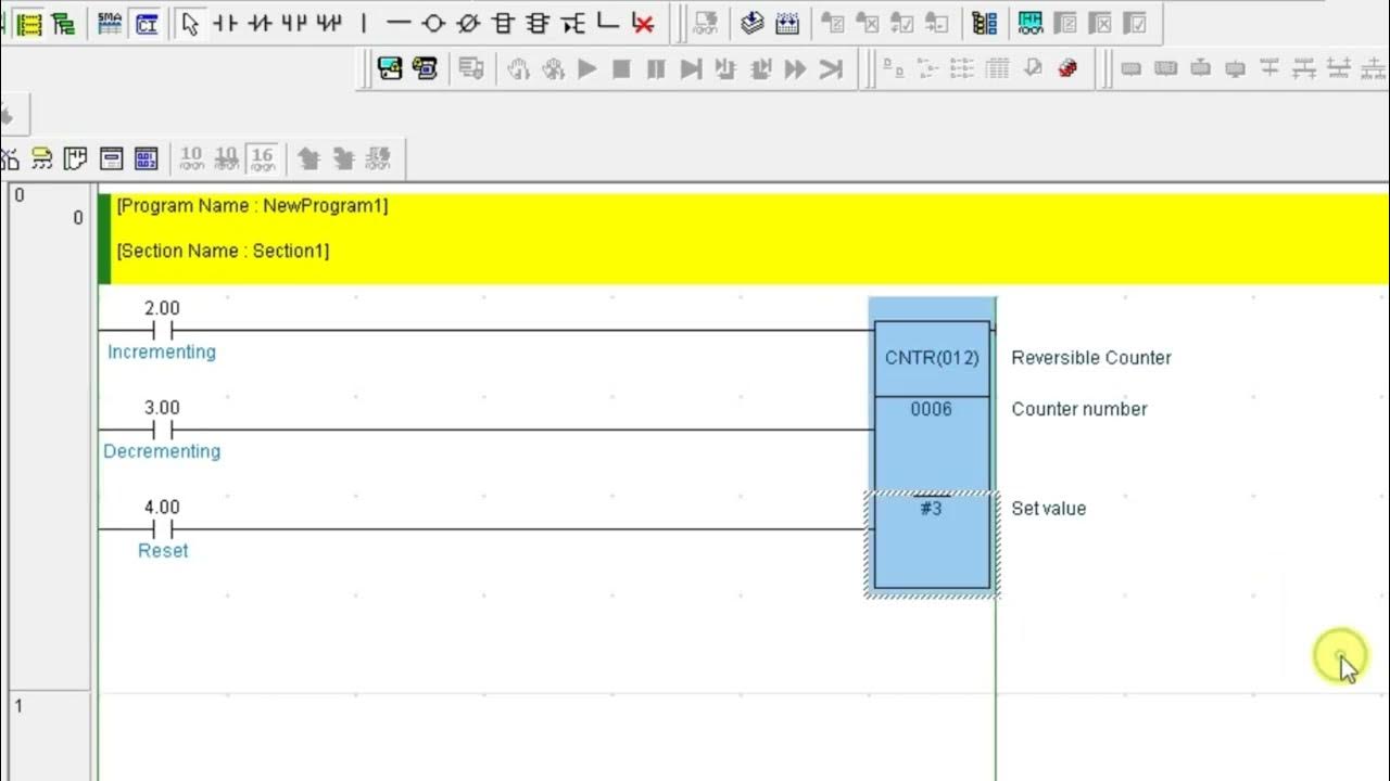 Reversible Counter in Omron PLC - CNTR Instruction Explained - YouTube
