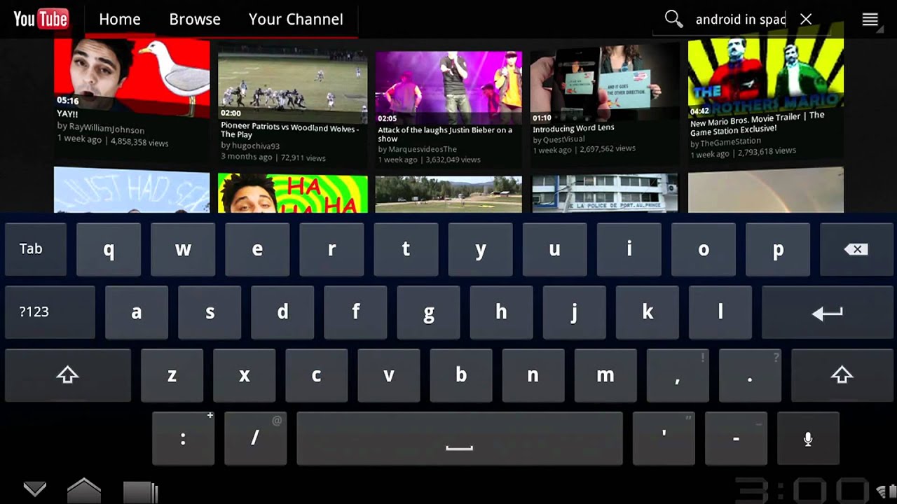 Android 3.0: Youtube - YouTube