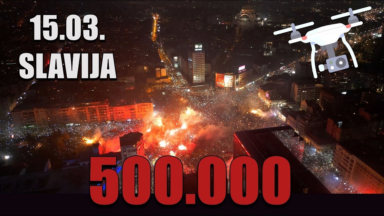 Protest u Beogradu - Slavija - Studentski protest - Dron video 4K - YouTube
