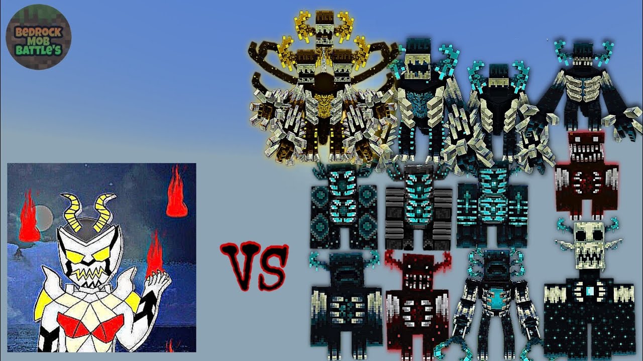 Ryuugaki Ogre Form vs Warden Plus (Wardens) | Minecraft Bedrock | Mob ...