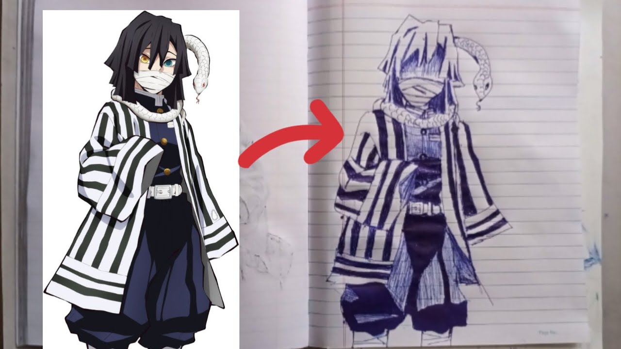 how to draw sneak hashira using by ball pen ll step by step ll full ...