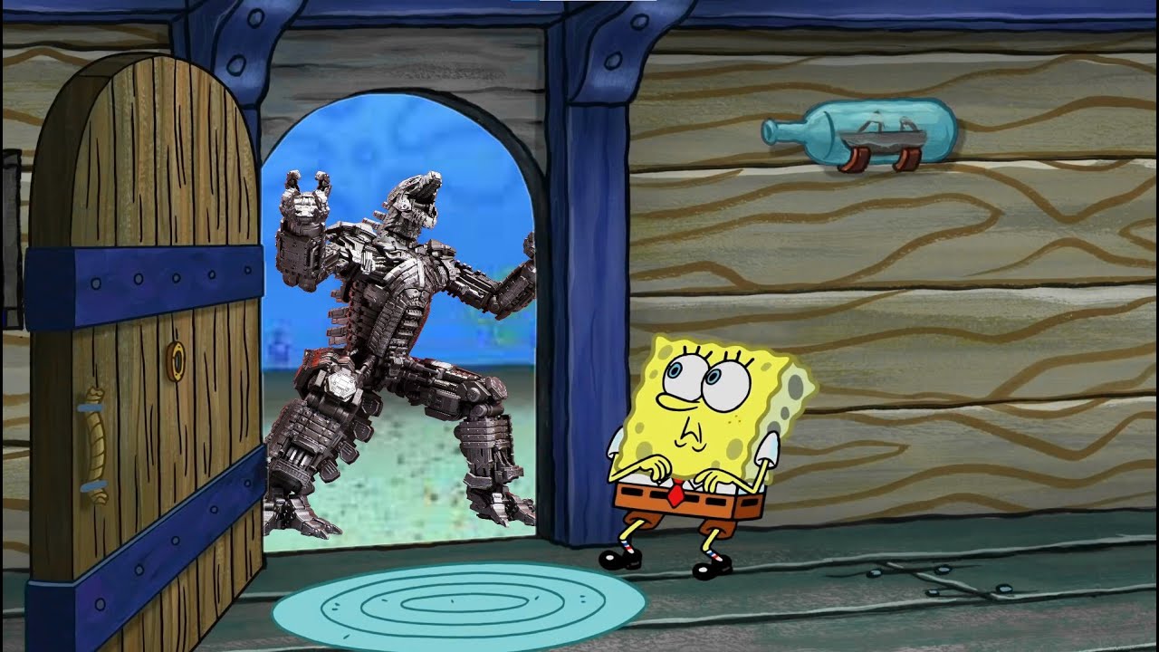 SpongeBob slams door on Mecha Godzilla - YouTube