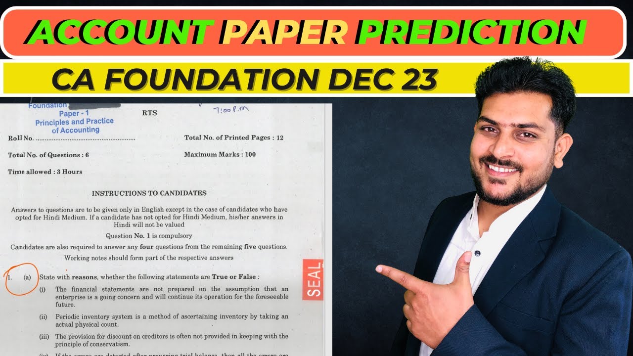 Decode Account Paper || CA Foundation Dec 2023 || Writing Tips || CA Ankit Pandey|| #foundation ...