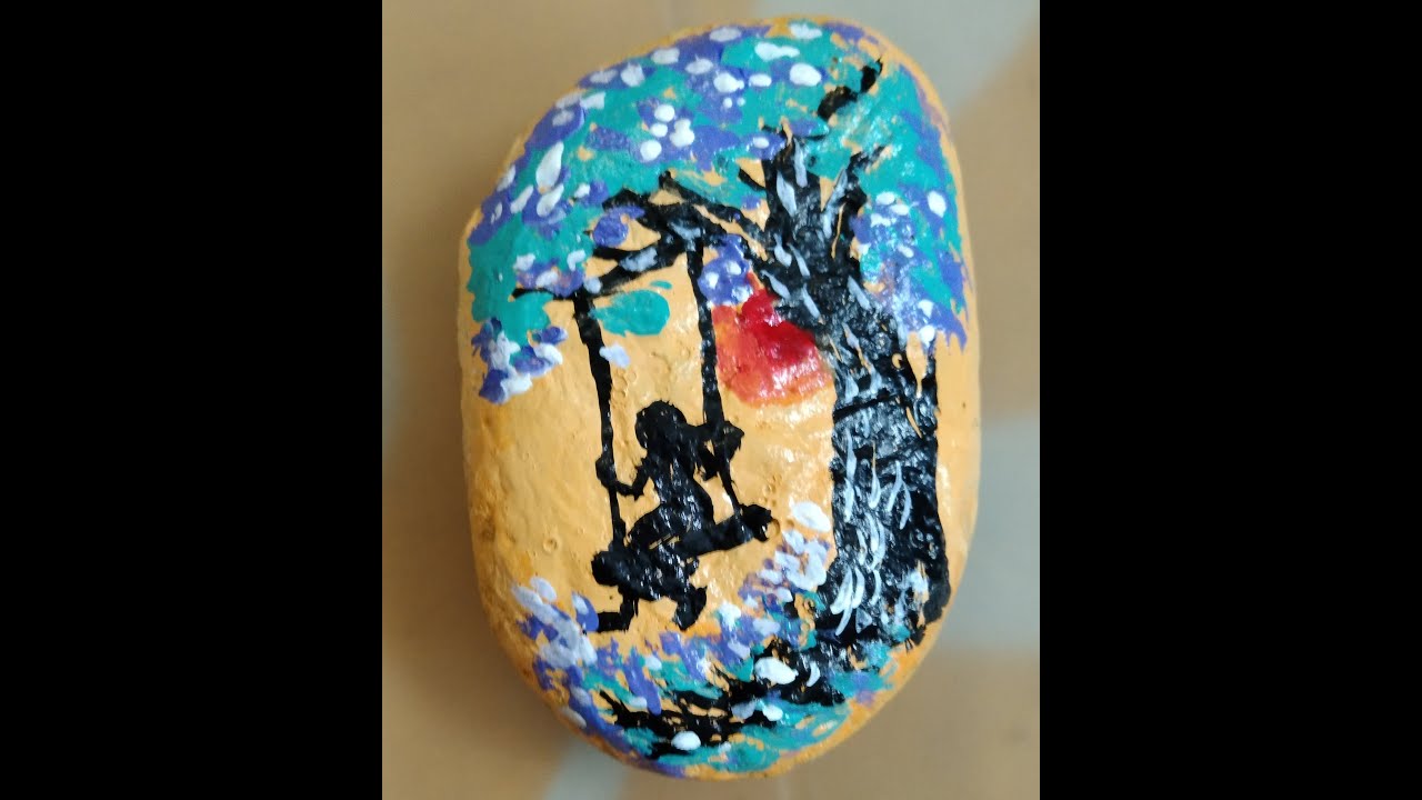 How to draw on a stone| Easy Stone painting #easydrawing # ...
