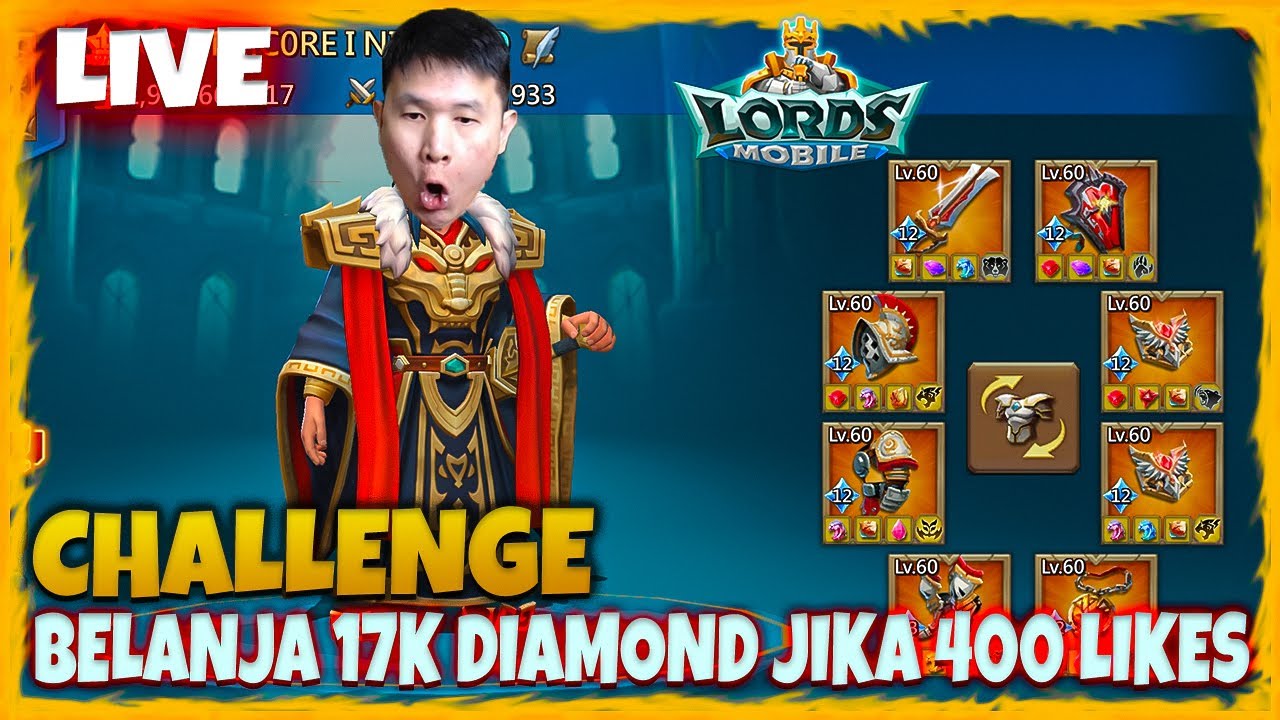 CHALLENGE BELANJA BRUTAL TOTAL 17K DIAMOND KALO CAPAI 400 LIKES ...