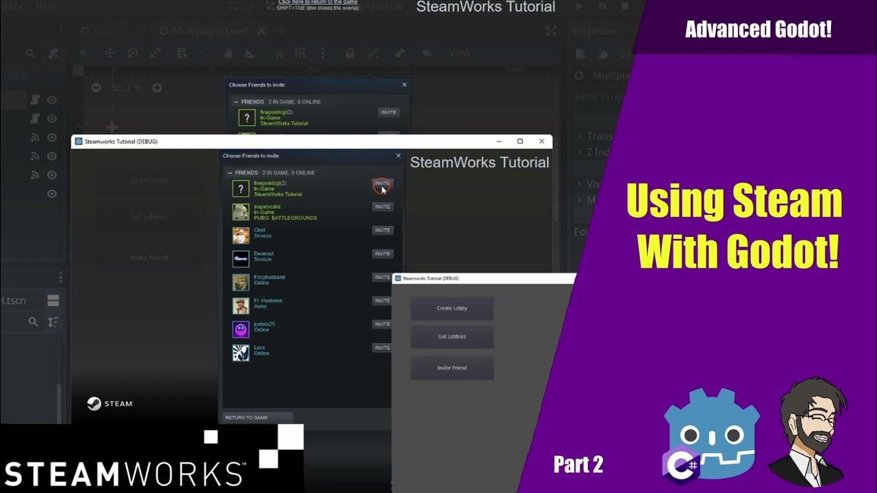 Using Steamworks With Godot! Adding Lobbies! Advanced Godot C#! Part 2 - YouTube