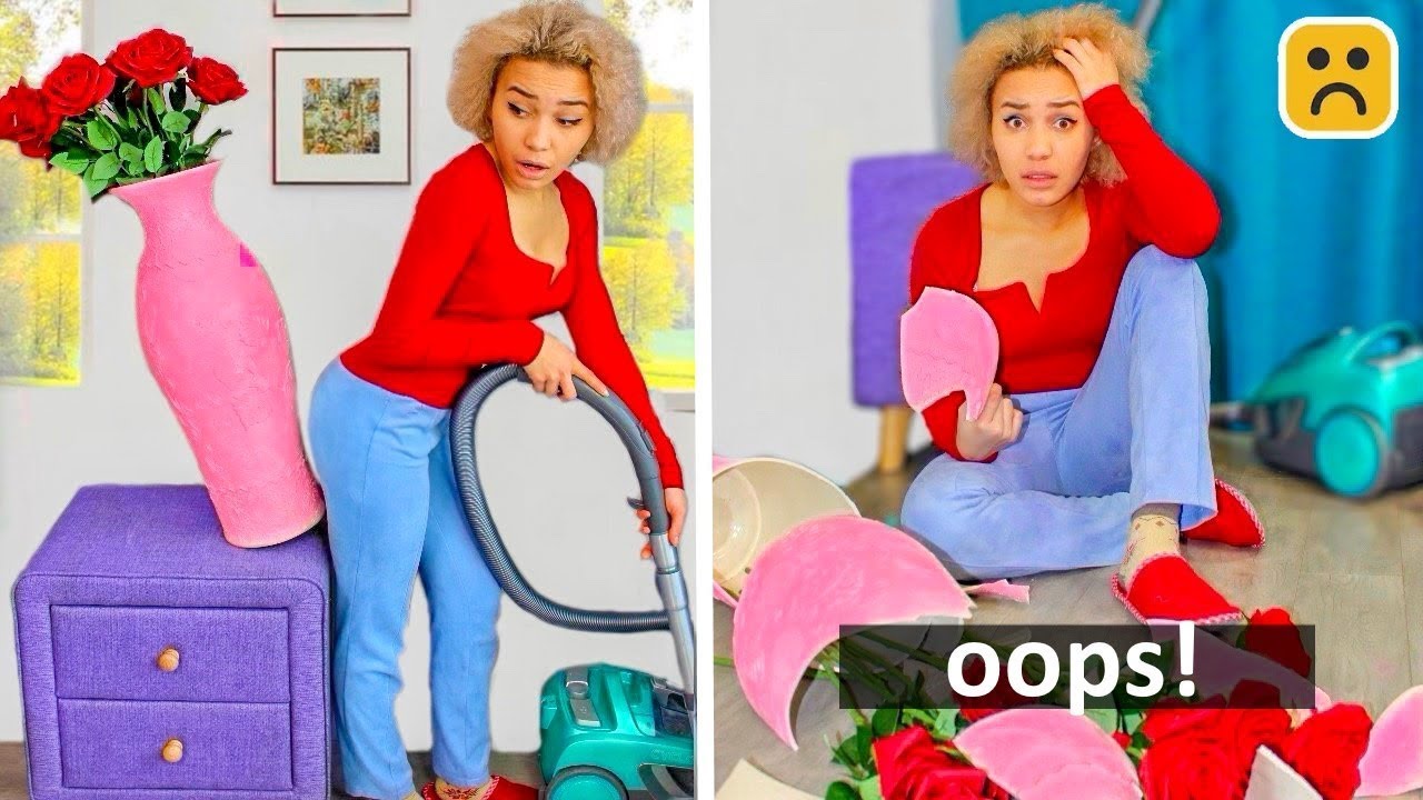 I Think I'm Clumsy! Unlucky Day. Party DIY Life Hacks - YouTube