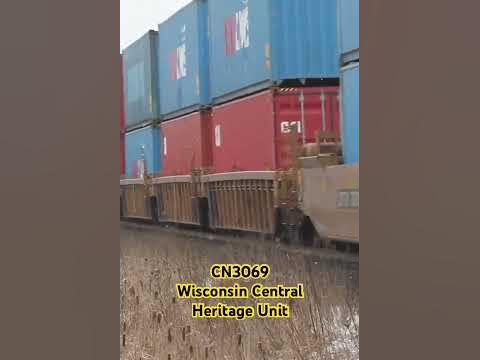 CN105 lead by CN 3069 (Wisconsin Central Heritage Unit) - YouTube