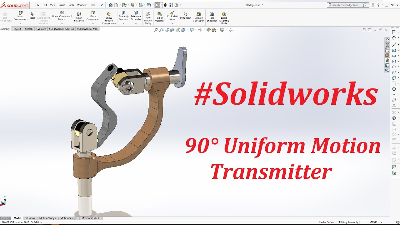 How to Do Animate 90° Uniform motion Transmission ? #Solidworks - YouTube